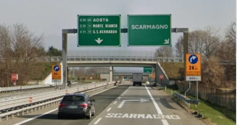 Torino - Chiude l'autostrada A5 verso Torino tra Scarmagno, San Giorgio ...